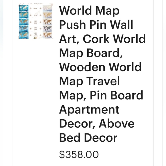 Art | Push Pin Wall Map | Poshmark